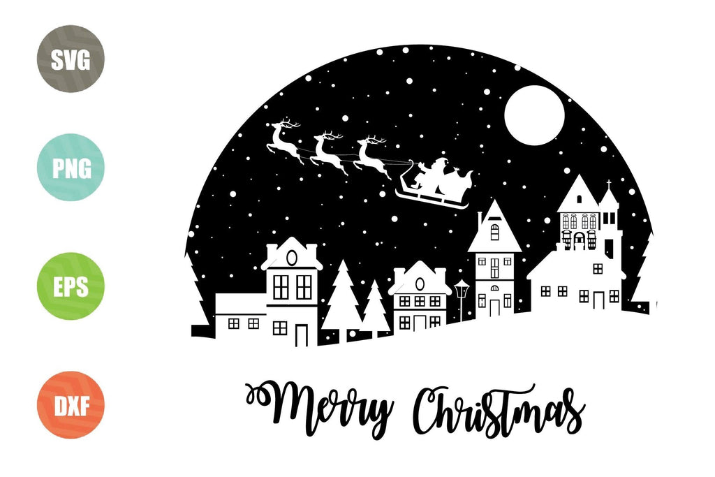Christmas Scene Svg, Christmas Scene with Santa svg, Christmas svg - So ...