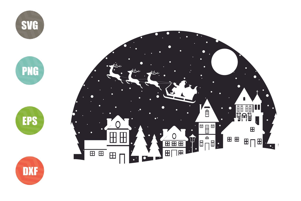 Christmas Scene Svg, Christmas Scene with Santa svg, Christmas svg - So ...