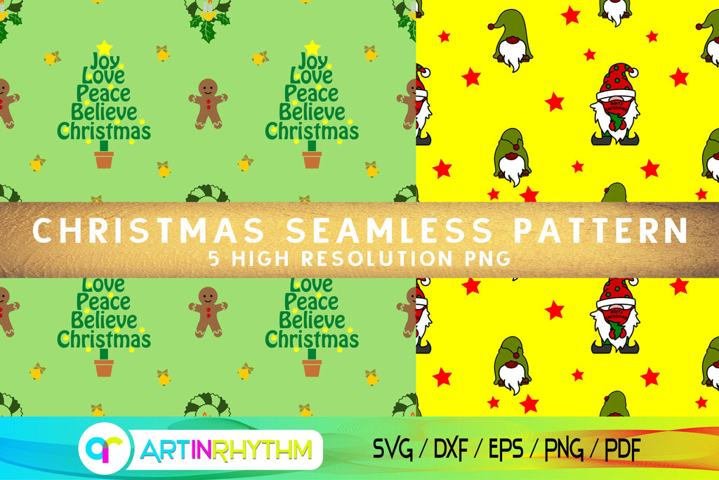 Christmas seamless pattern digital paper, - So Fontsy