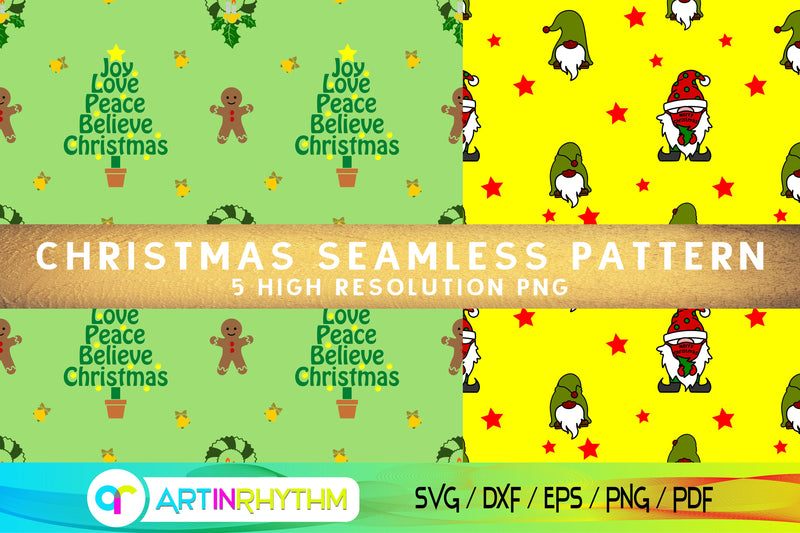 Christmas seamless pattern digital paper, - So Fontsy