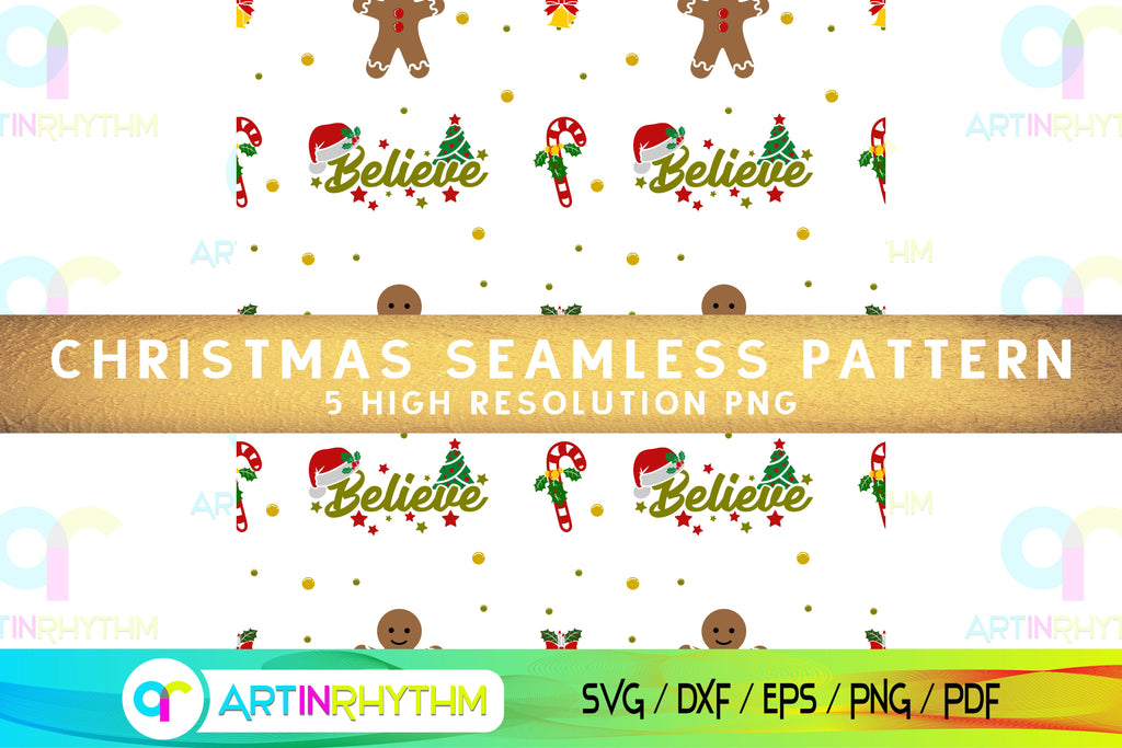 Christmas seamless pattern digital paper, - So Fontsy
