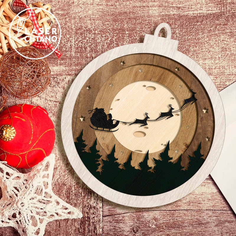Christmas Shadow Box Laser Cut File, Home Decoration - So Fontsy