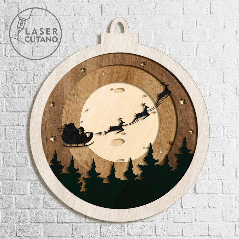 Christmas Shadow Box Laser Cut File, Home Decoration - So Fontsy