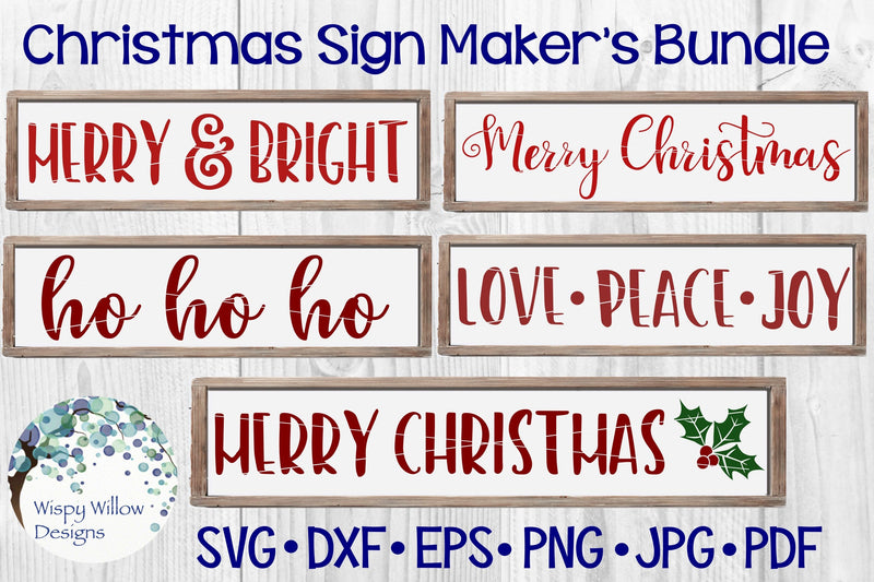 Christmas Sign Maker's Bundle | SVG Cut Files - So Fontsy