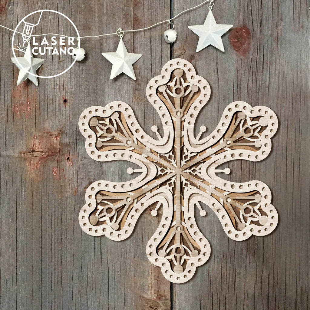 Christmas Snowflakes Multilayer File, Home Decor - So Fontsy