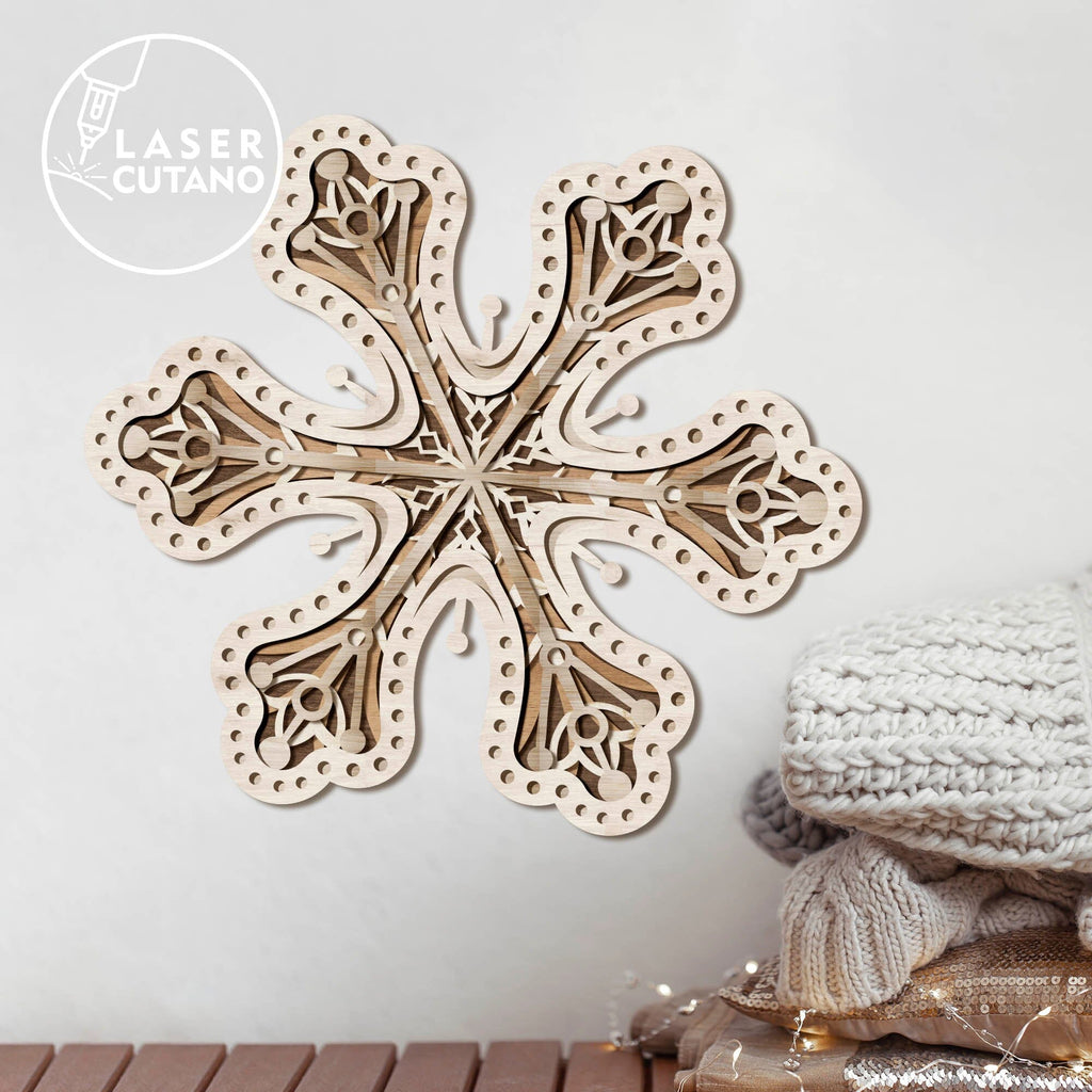 Christmas Snowflakes Multilayer File, Home Decor - So Fontsy