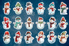 Christmas Snowmen Printable Stickers Bundle - So Fontsy