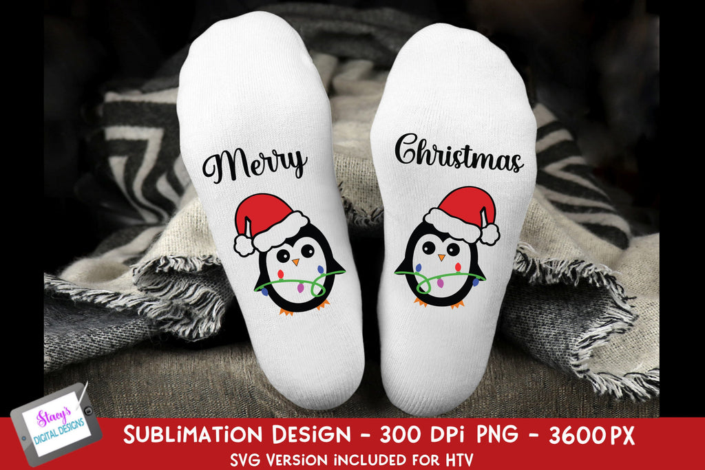 Christmas Sock Sublimation Bundle - PNG for 6 Christmas Socks - So Fontsy