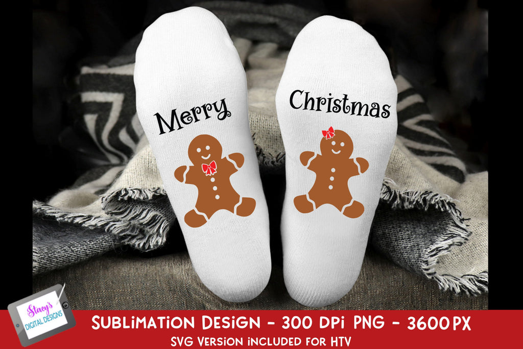 Christmas Sock Sublimation Bundle - PNG for 6 Christmas Socks - So Fontsy