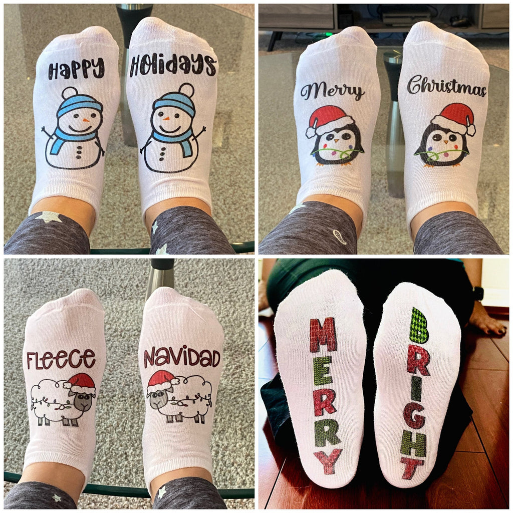 Christmas Sock Sublimation Bundle - PNG for 6 Christmas Socks - So Fontsy