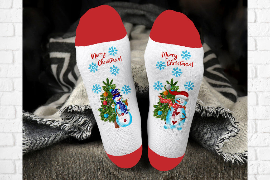 Christmas socks sublimation design bundle, snowman Christmas socks PNG ...