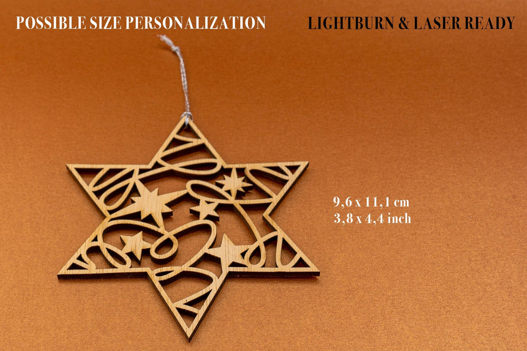 Christmas Star Decoration Digital Vector File for Laser Cutter - So Fontsy