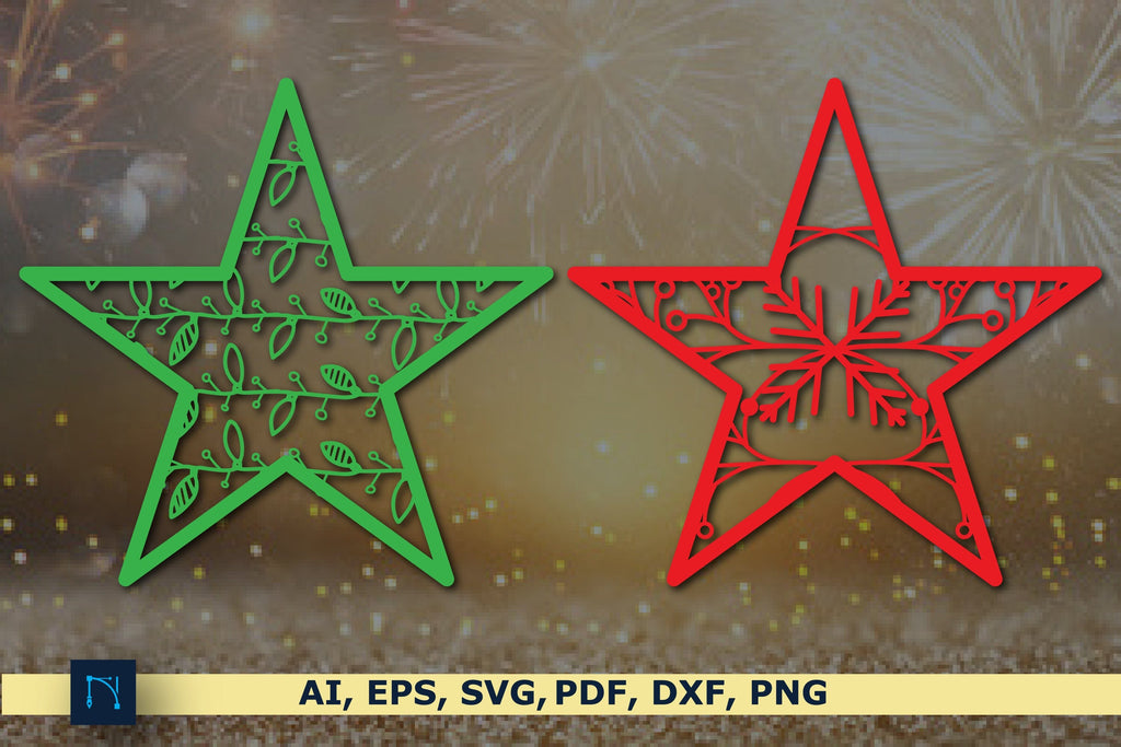 Christmas star Ornaments SVG bundle - So Fontsy