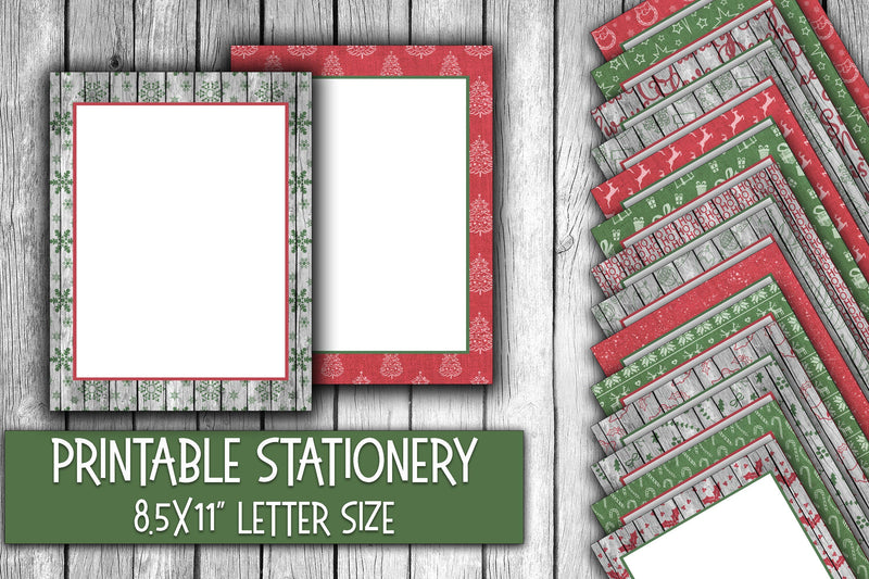 Christmas Stationery - Rustic Christmas Digital Paper - So Fontsy