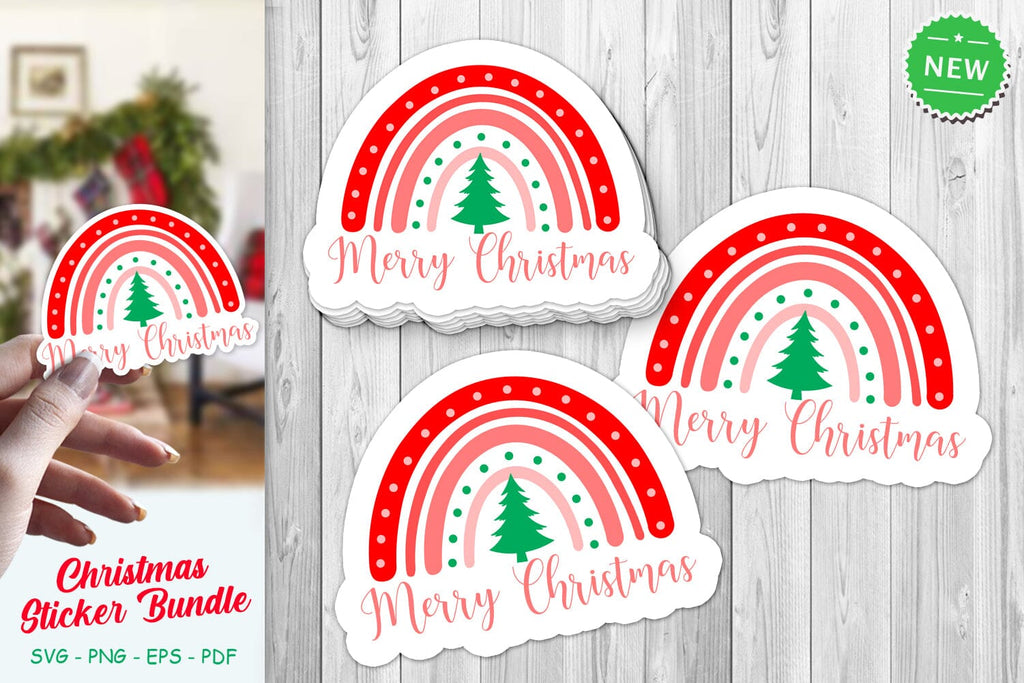 Christmas Sticker Bundle Svg, Sticker Bundle, Christmas Sticker Svg ...