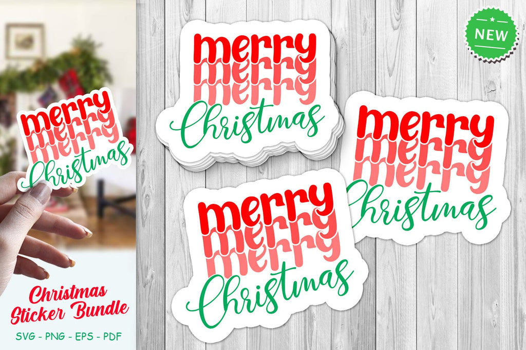 Christmas Sticker Bundle Svg, Sticker Bundle, Christmas Sticker Svg ...