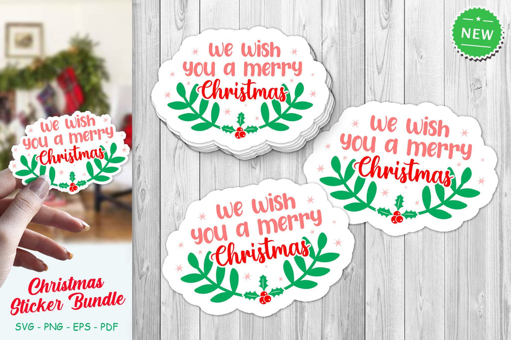 Christmas Sticker Bundle Svg, Sticker Bundle, Christmas Sticker Svg ...