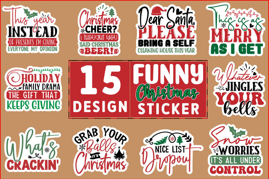 Christmas Sticker Design Bundle - So Fontsy