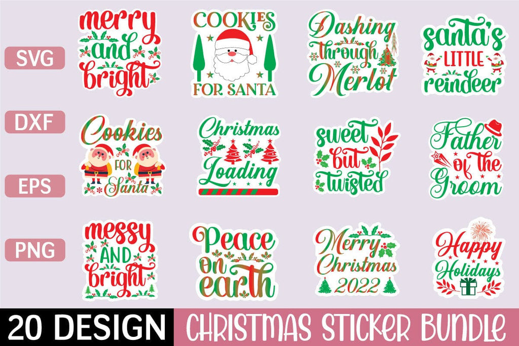 Christmas sticker design bundle - So Fontsy