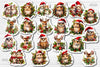 Christmas Stickers png Bundle Animal Stickers Printable - So Fontsy