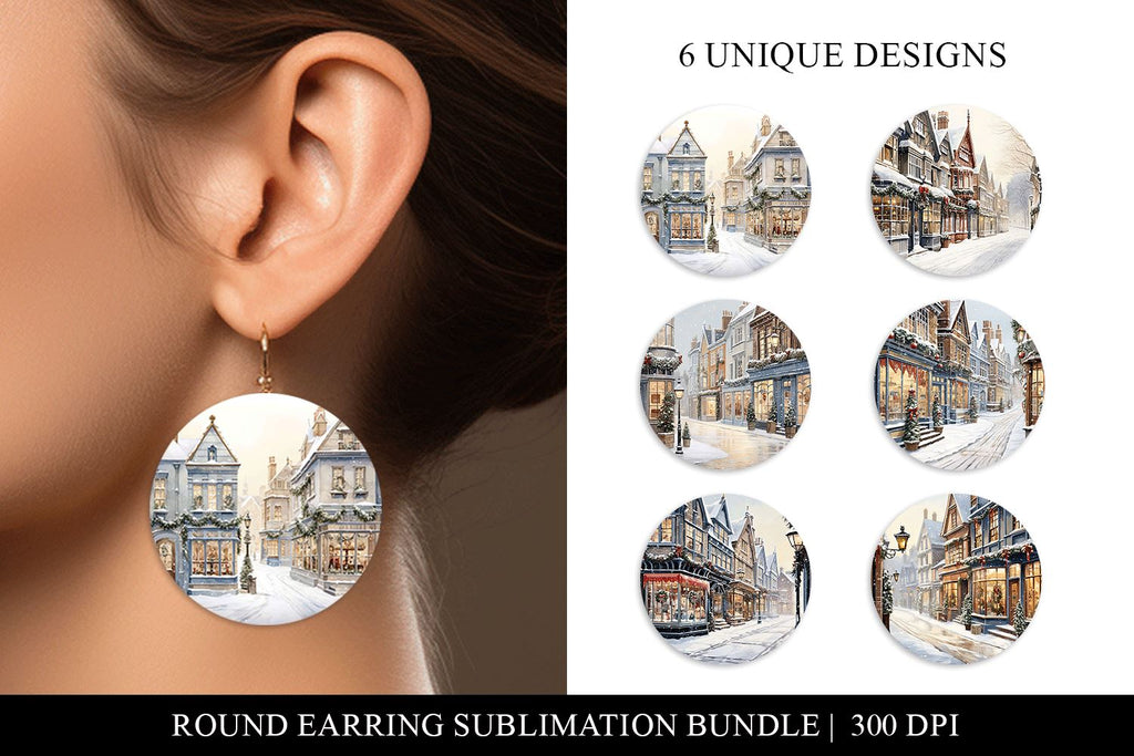Christmas Sublimation Earring Designs Template - So Fontsy