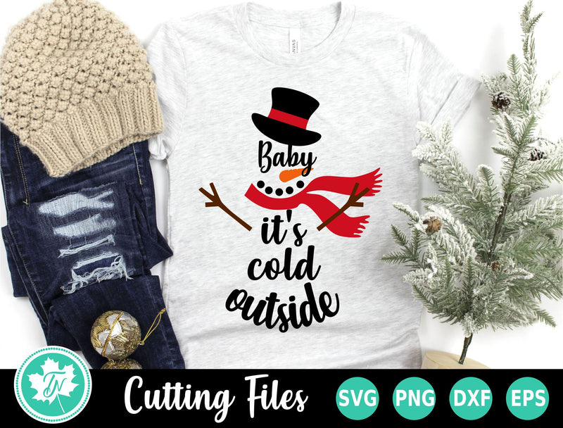Christmas SVG | Baby its Cold Outside Snowman - So Fontsy
