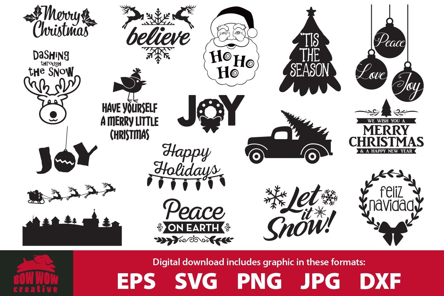 Christmas SVG Cutting File & Clipart Bundle - So Fontsy