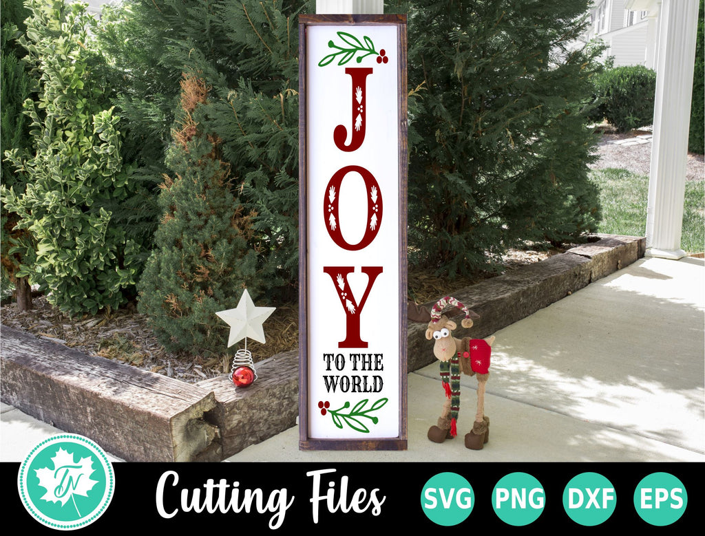 Christmas SVG | Joy to the World Vertical Sign - So Fontsy
