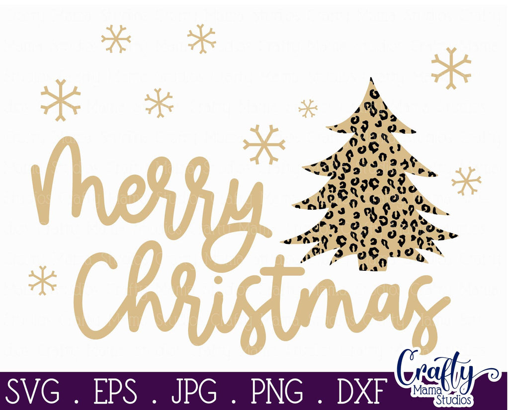 Christmas SVG - Leopard Print Christmas Tree - Merry Christmas - So Fontsy