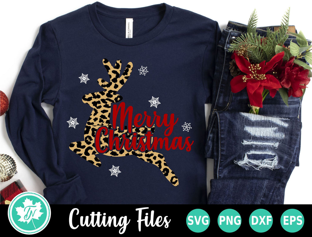 Christmas SVG | Leopard Reindeer SVG - So Fontsy