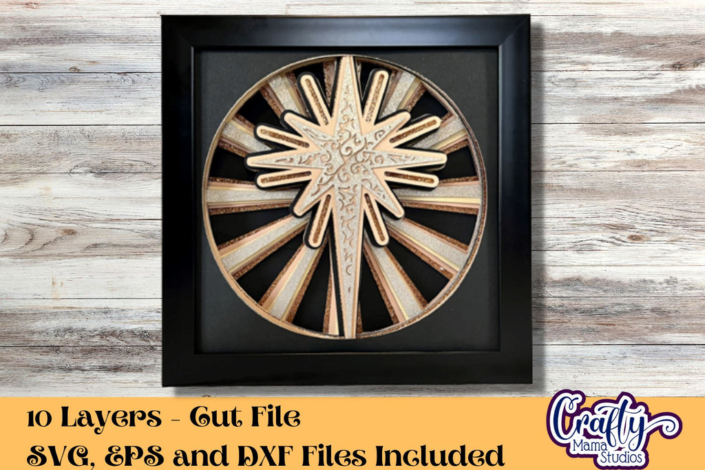 Christmas Svg Shadowbox Design, Christmas Star Shadow Box - So Fontsy