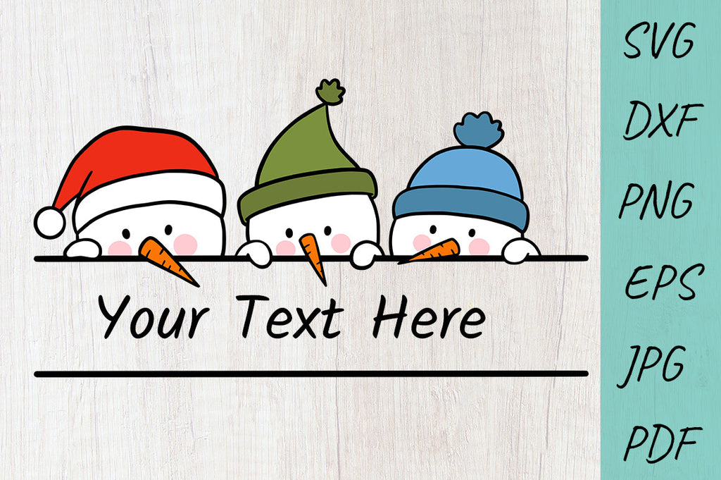 Christmas Svg | Snowman Svg | Snowman Split Monogram SVG - So Fontsy