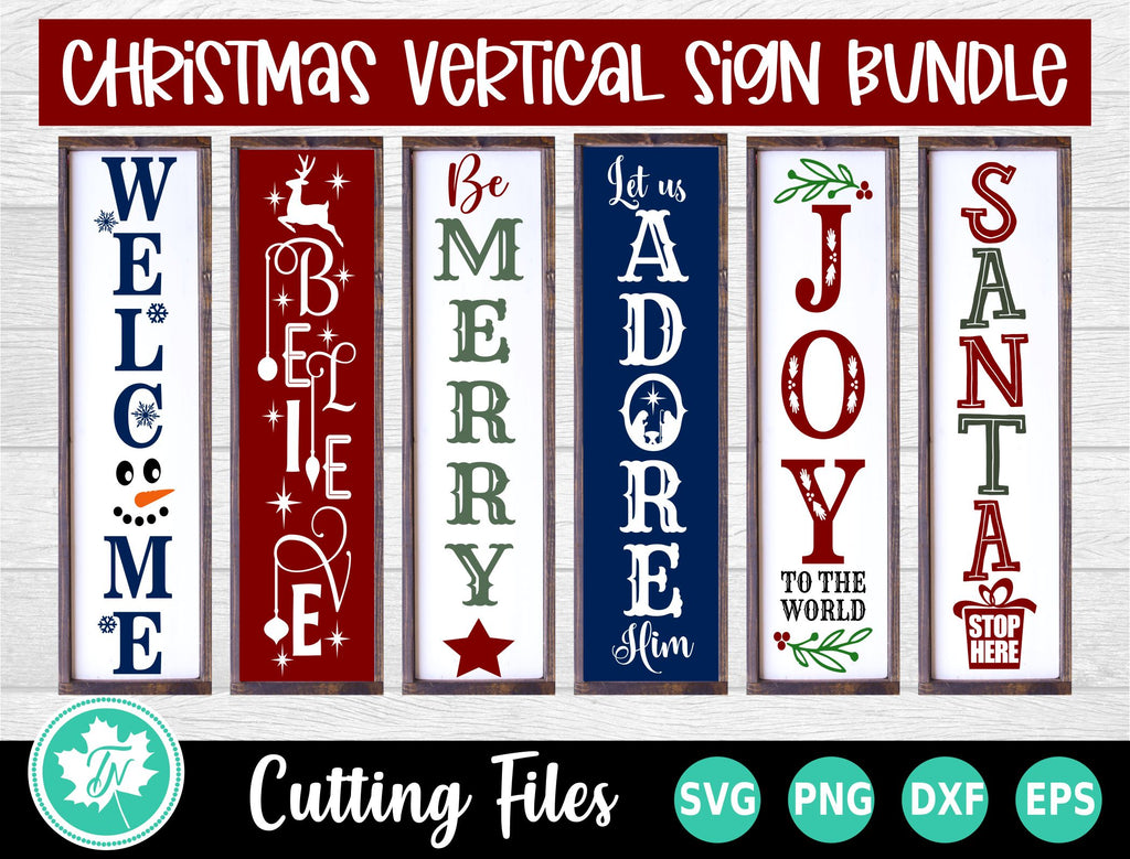 Christmas SVG | Vertical Sign Bundle - So Fontsy