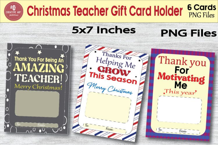 Christmas Teacher Gift Card Holder - So Fontsy