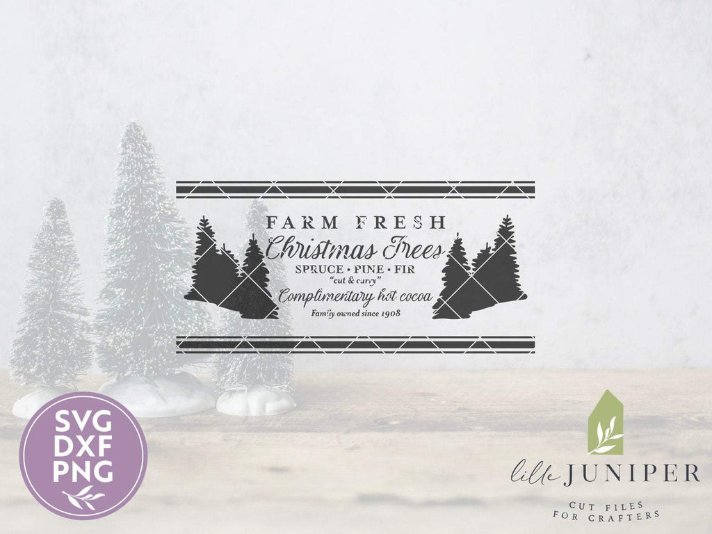 Christmas Tree Farm SVG | Grain Sack SVG | Farmhouse Sign Design - So ...