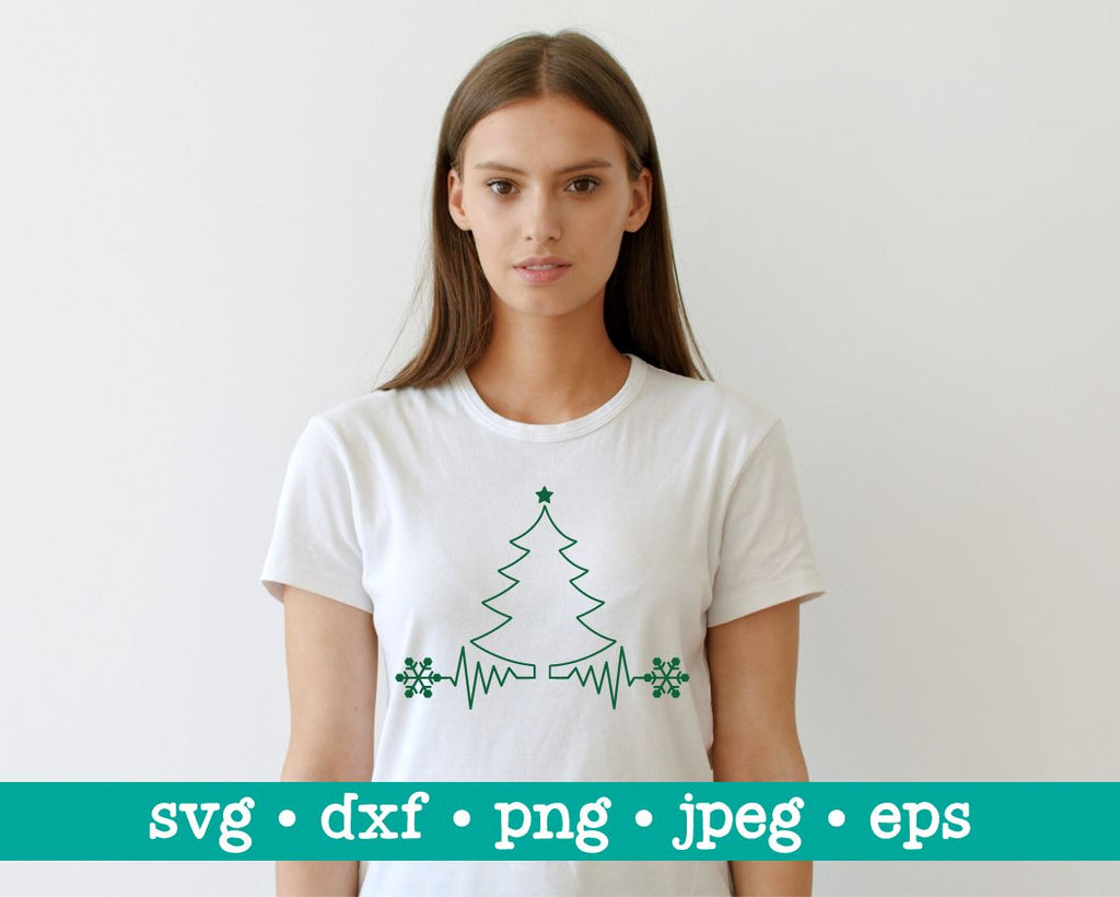 Christmas tree heartbeat svg, Tree heartbeat svg, Heartbeat svg ...