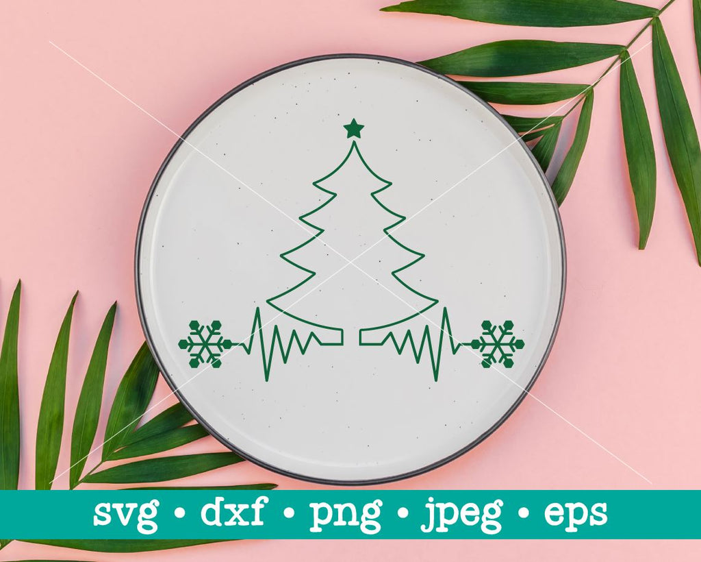 Christmas tree heartbeat svg, Tree heartbeat svg, Heartbeat svg ...
