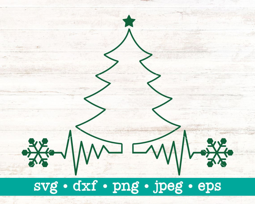 Christmas tree heartbeat svg, Tree heartbeat svg, Heartbeat svg ...