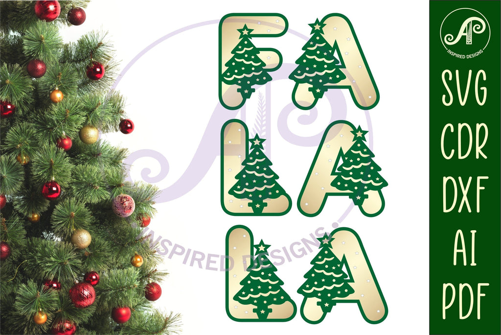 Christmas tree letters alphabet set. 26 layered letter - So Fontsy