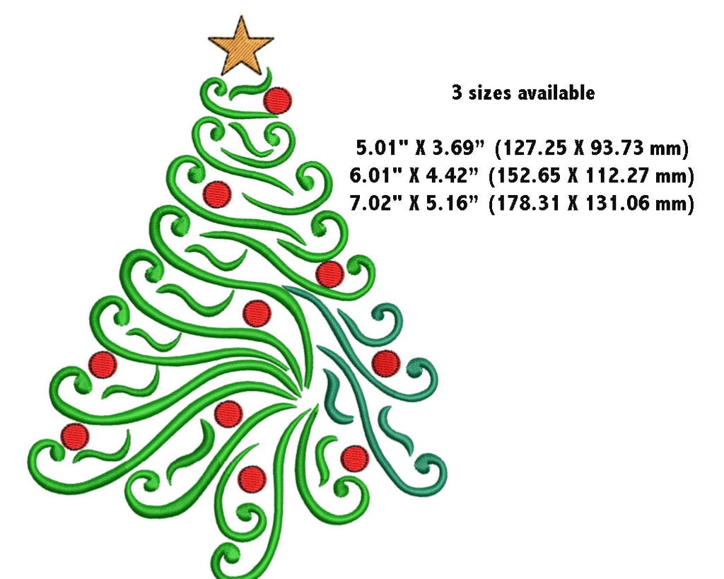 Christmas Tree Machine Embroidery Design - So Fontsy