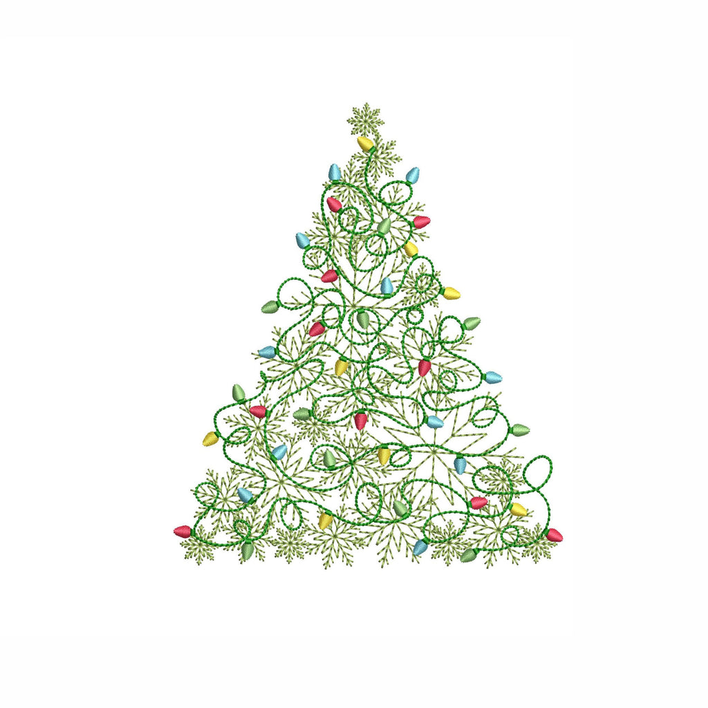 Christmas tree machine embroidery design - So Fontsy