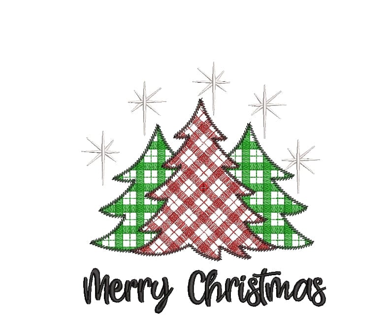 Christmas tree machine embroidery design, Snowflakes embroidery design ...