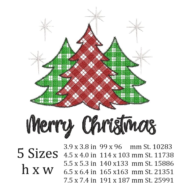 Christmas tree machine embroidery design, Snowflakes embroidery design ...