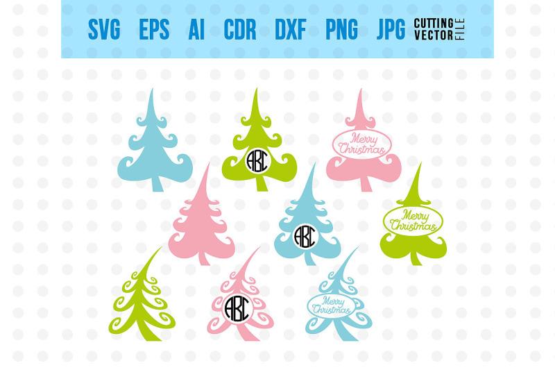 Christmas Tree Monogram SVG - So Fontsy