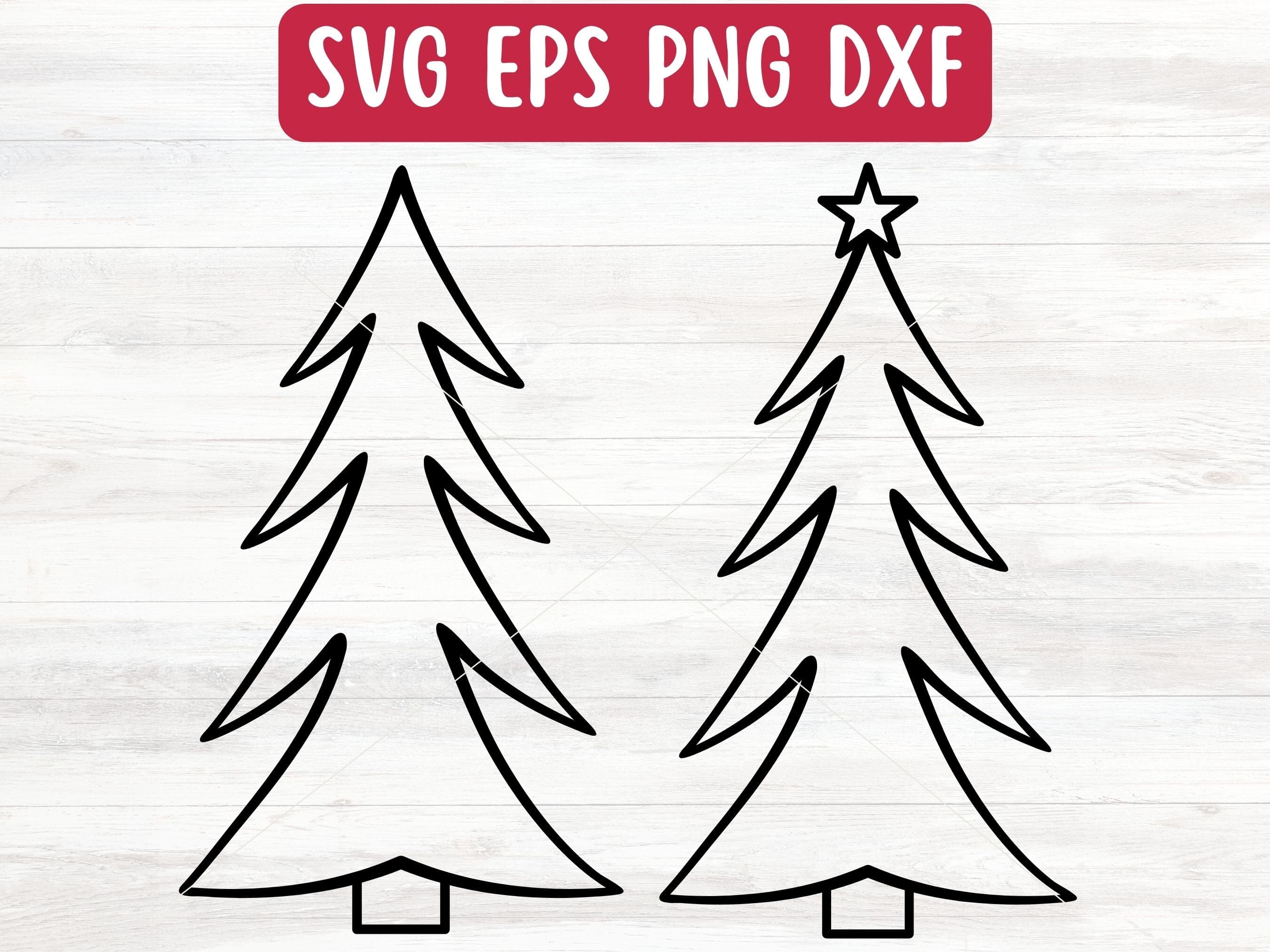 Christmas Tree Outline SVG Files for Cricut or Silhouette - So Fontsy