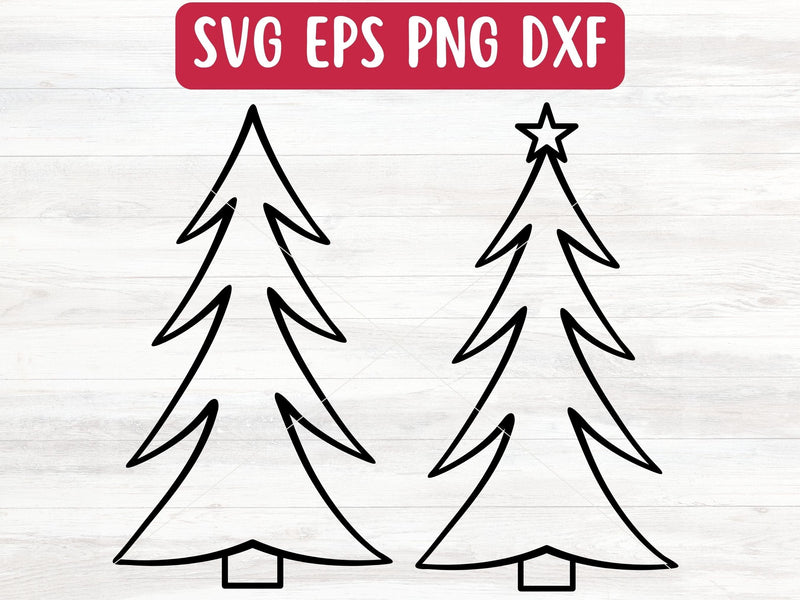 Christmas Tree Outline SVG Files for Cricut or Silhouette - So Fontsy