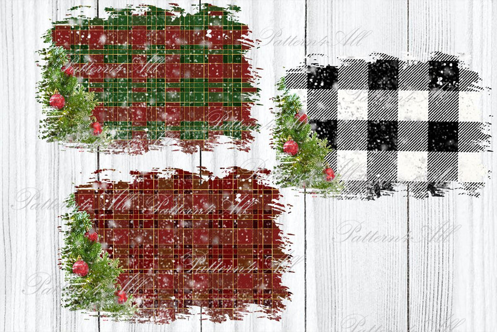 Christmas Tree PNG Patches,Christmas Plaid Desig Sublimation Design ...