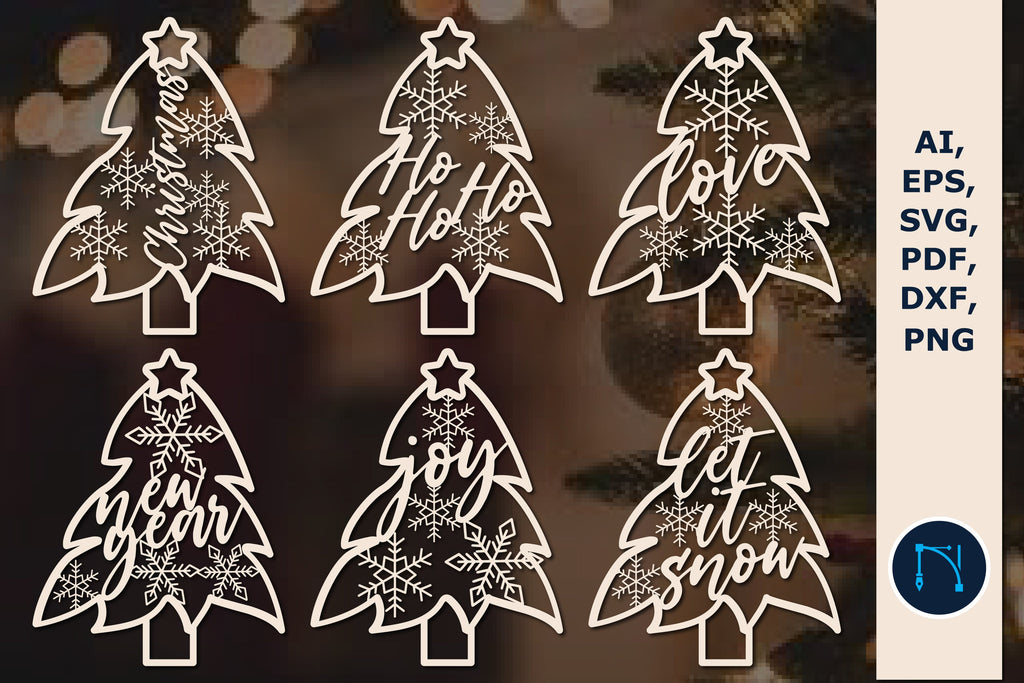 Christmas tree sign decor SVG bundle - So Fontsy