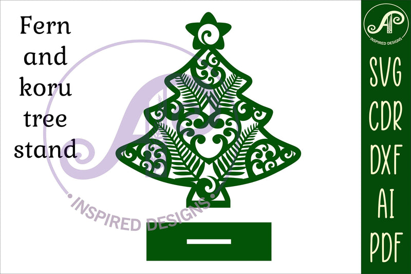 Christmas tree stand, laser cut file, New Zealand theme - So Fontsy