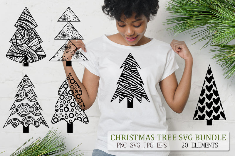 Christmas Tree SVG Bundle | Winter Clipart | Holiday designs - So Fontsy